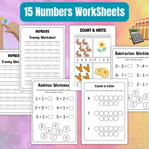 Preschool Worksheets 50 Pages- Numbers, Counting, Math, Alphabet ...