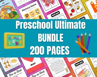 Preschool Pre-k Kindergarten Learning Bundle Activity Worksheets ...