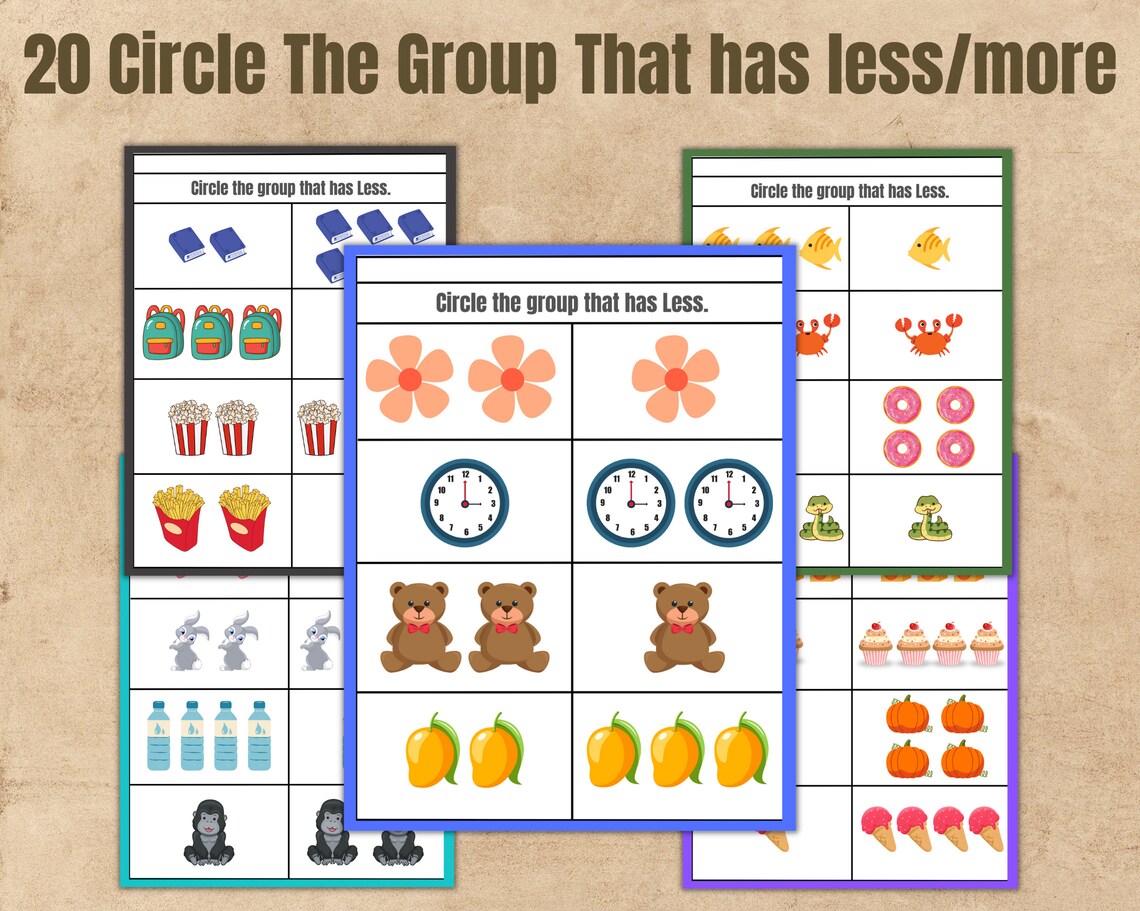 Preschool Comparison Worksheets, Preschool Worksheets, Preschool ...