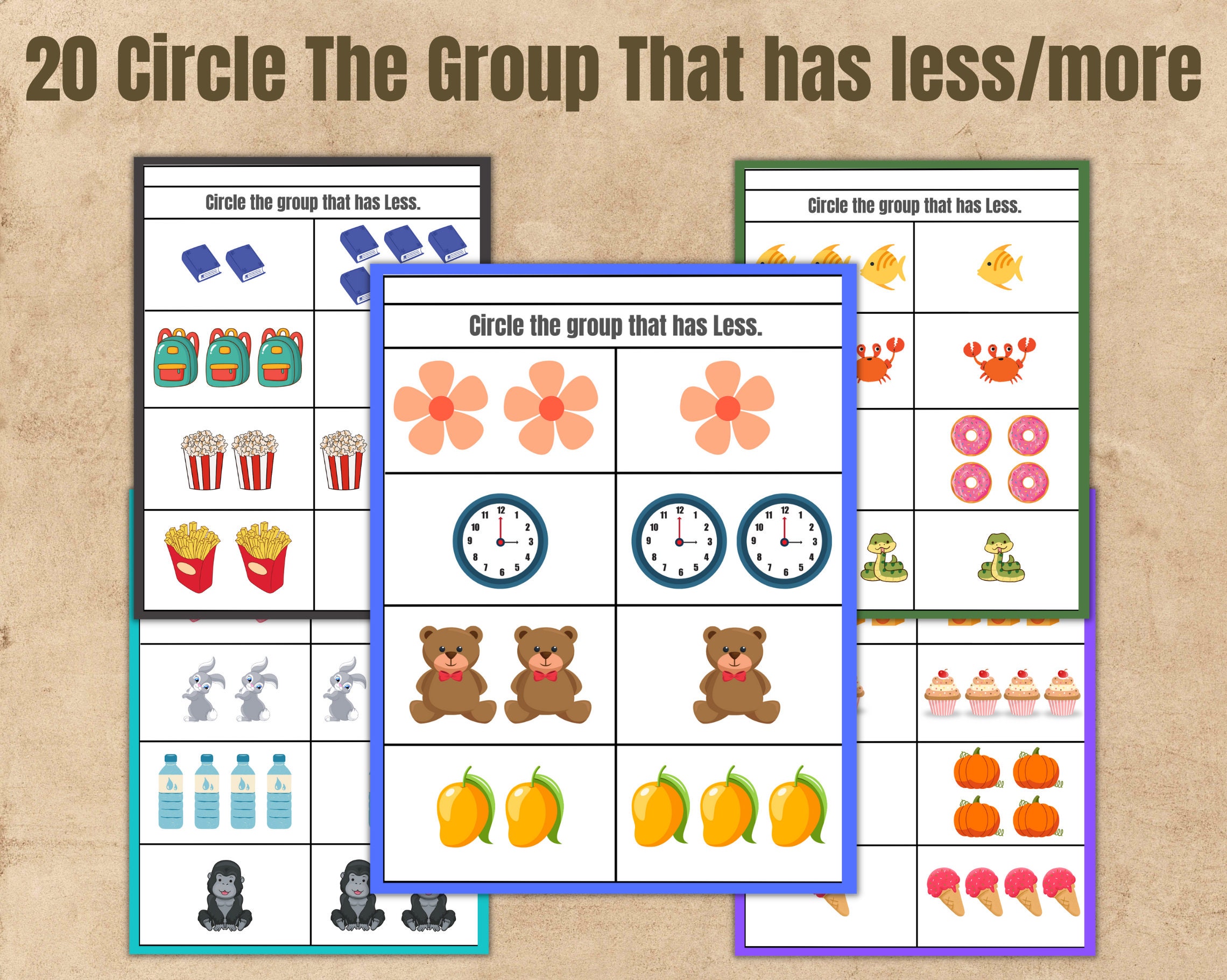 Preschool Comparison Worksheets Preschool Worksheets - Etsy