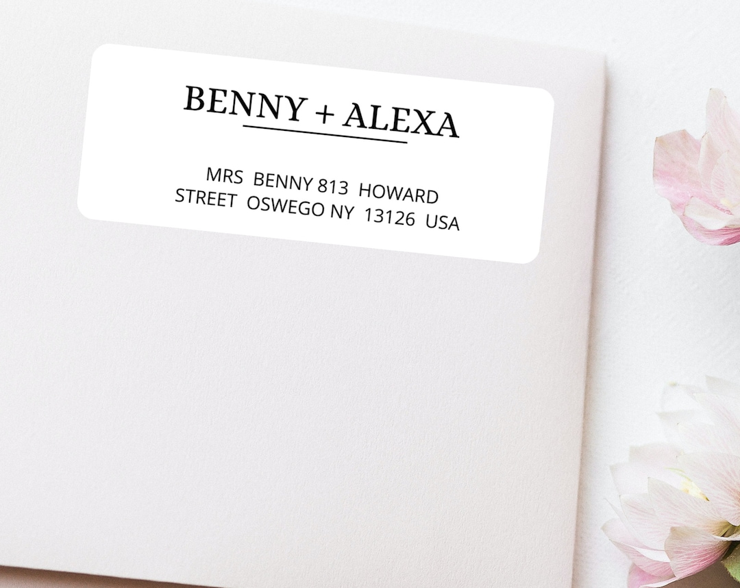 Editable Address Label Template: Wedding Return Address (digital ...