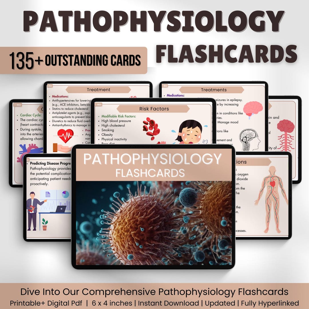 Pathophysiology Flashcards Fully Hyperlinked PDF | 135+ Cards | Medical ...