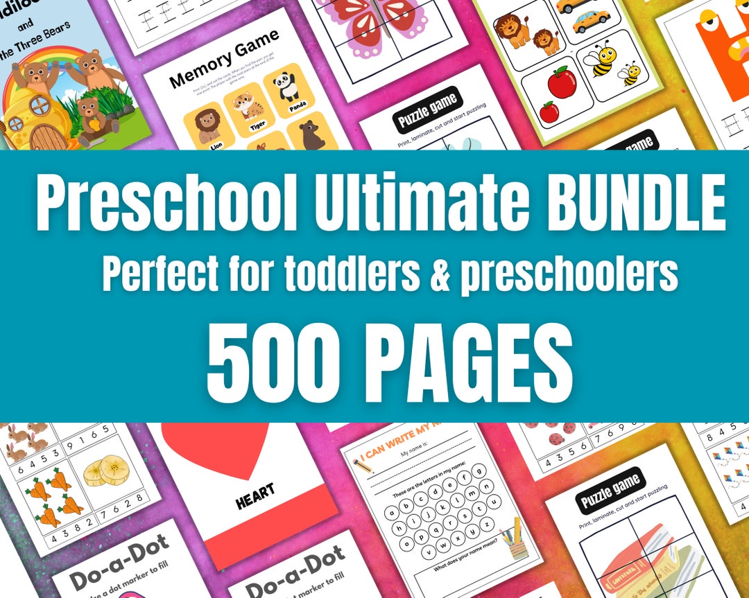 Preschool Pre-k + Kindergarten Learning Bundle | 500+ Page | Activity ...