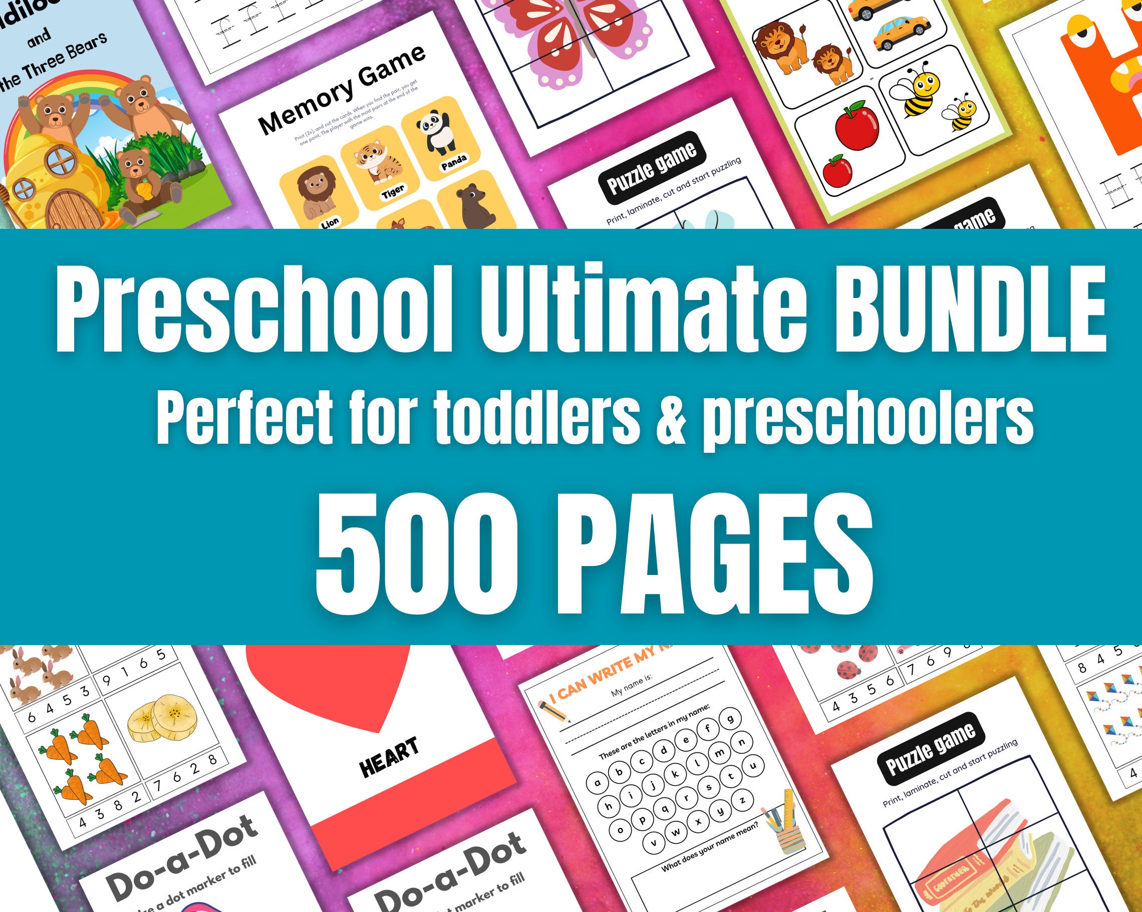 Preschool Pre-k Kindergarten Learning Bundle 500 Page - Etsy Canada