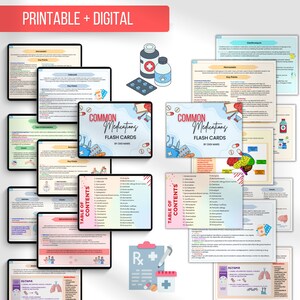 Common Medications Flashcards: Nursing Revision (digital Download) - Etsy