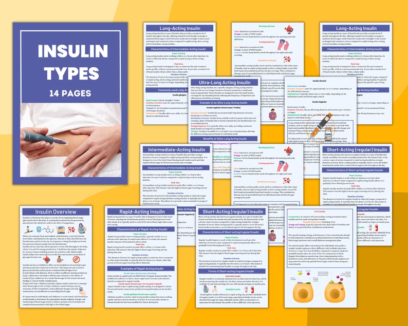 Insulin Types | 14 Pages | Pharmacology | Nursing Notes | Digital ...