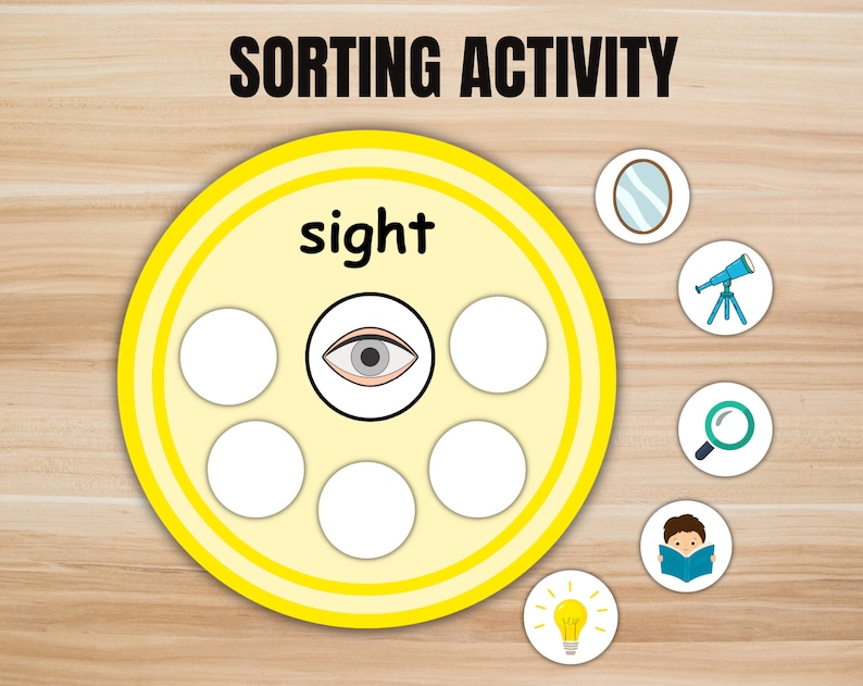 Five Senses Sorting Activity: Preschool Learning Printable (digital ...