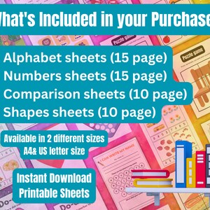 Preschool Worksheets 50 Pages- Numbers, Counting, Math, Alphabet ...