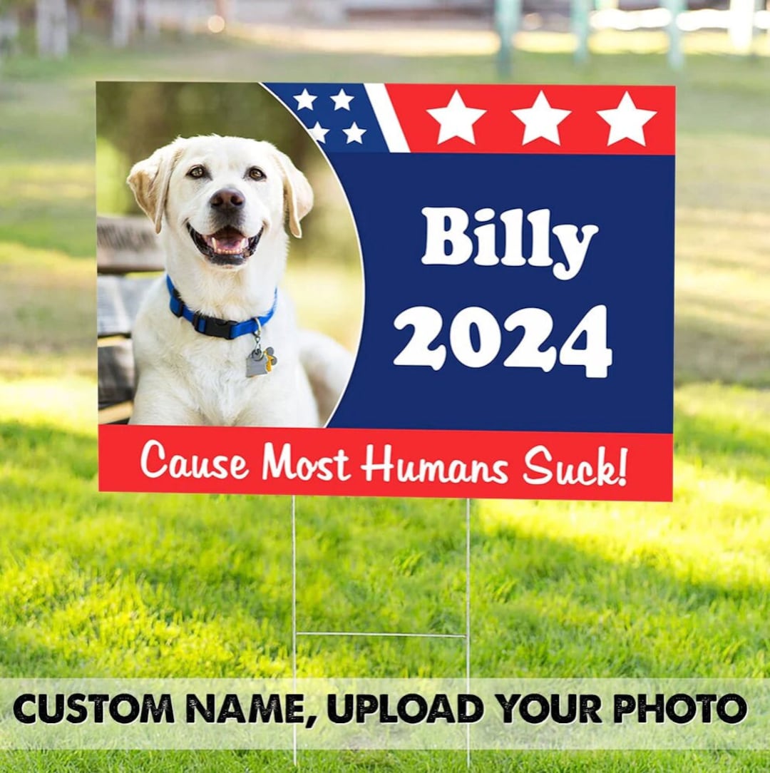 Custom Photo Dog & America Flag Yard Sign: Patriotic Pet Decor - Etsy