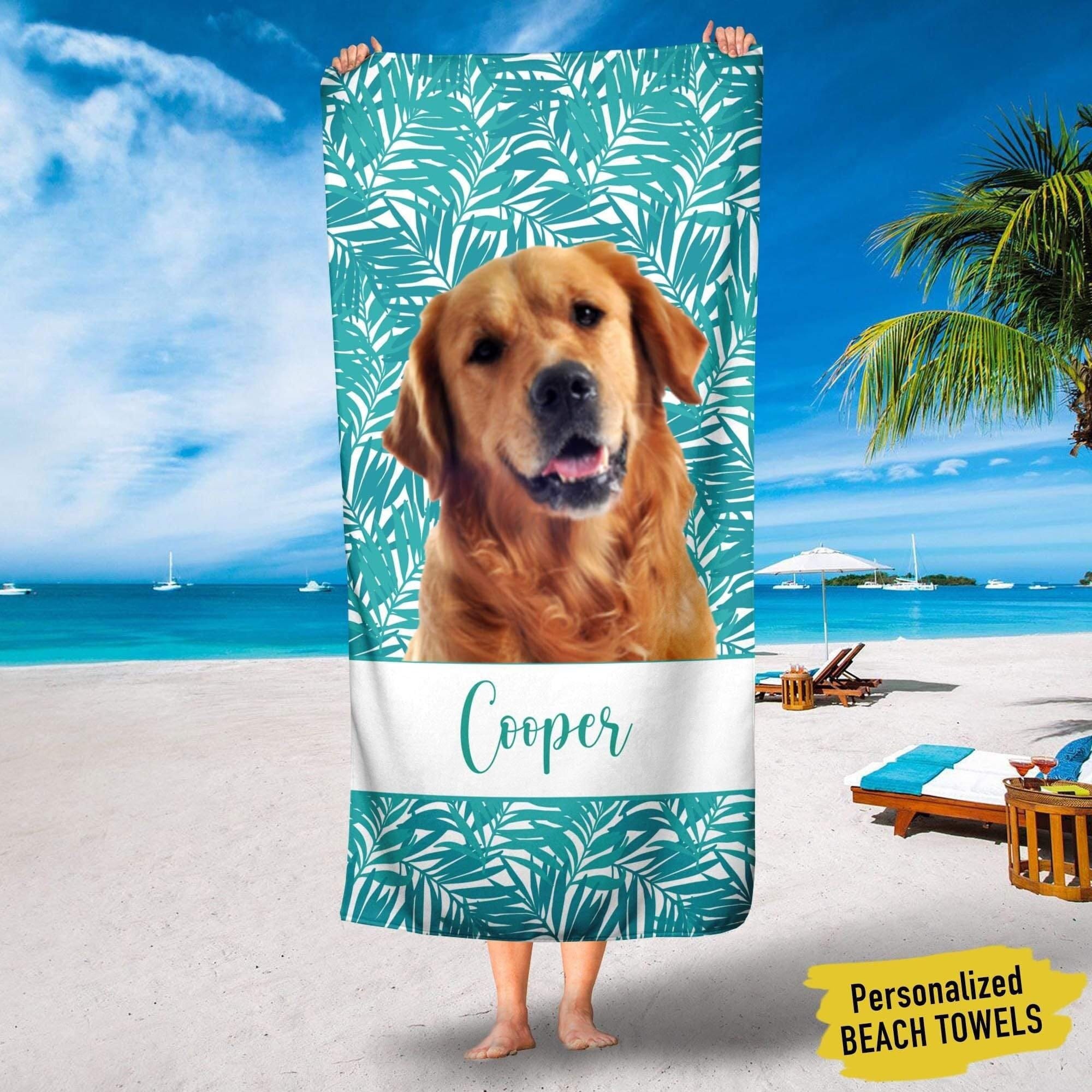 Beach Towel Dog Print Bath Towels Dog Print Towels Photo Print Dog ...