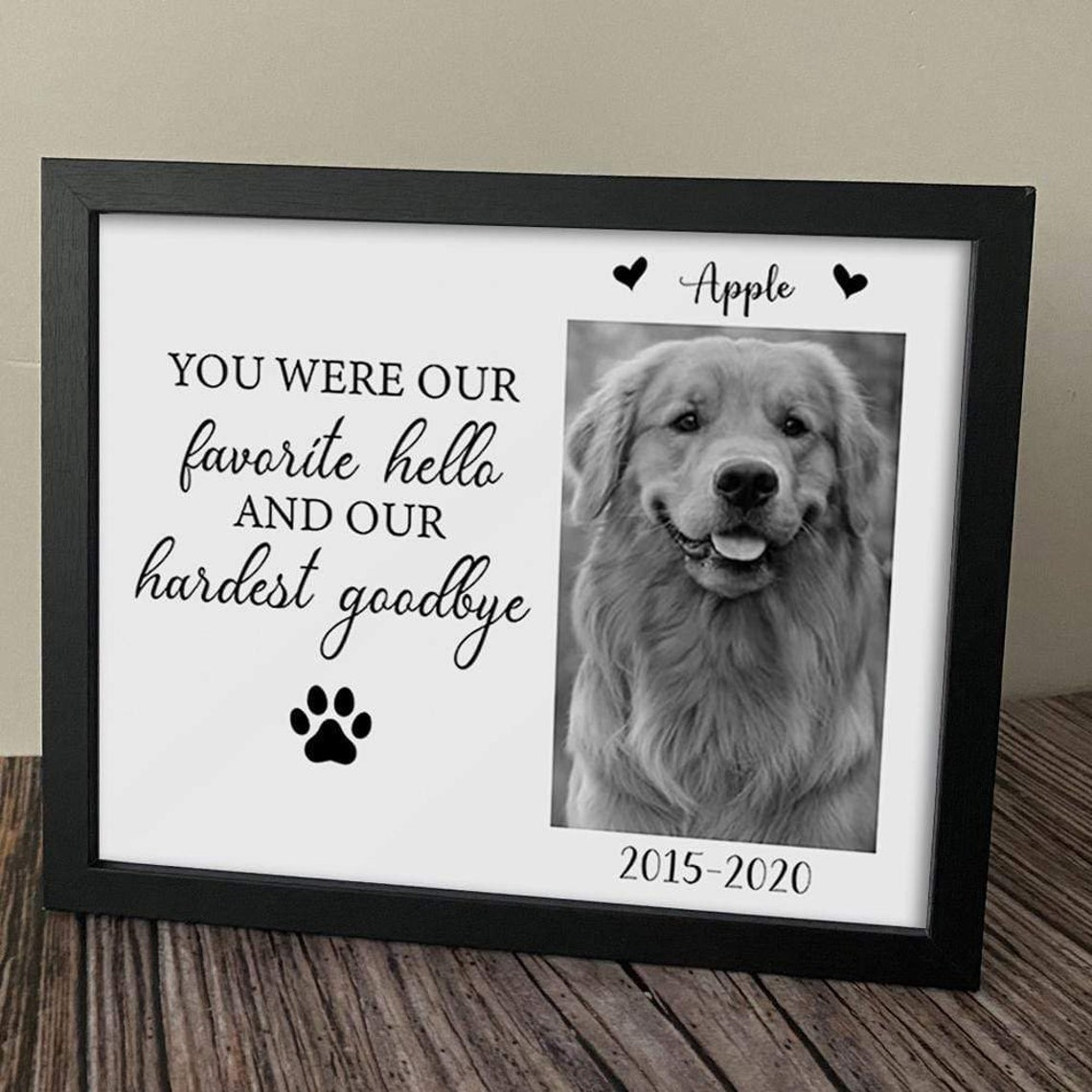 Personalized Dog Memorial Picture Frame You Were Our Favorite - Etsy