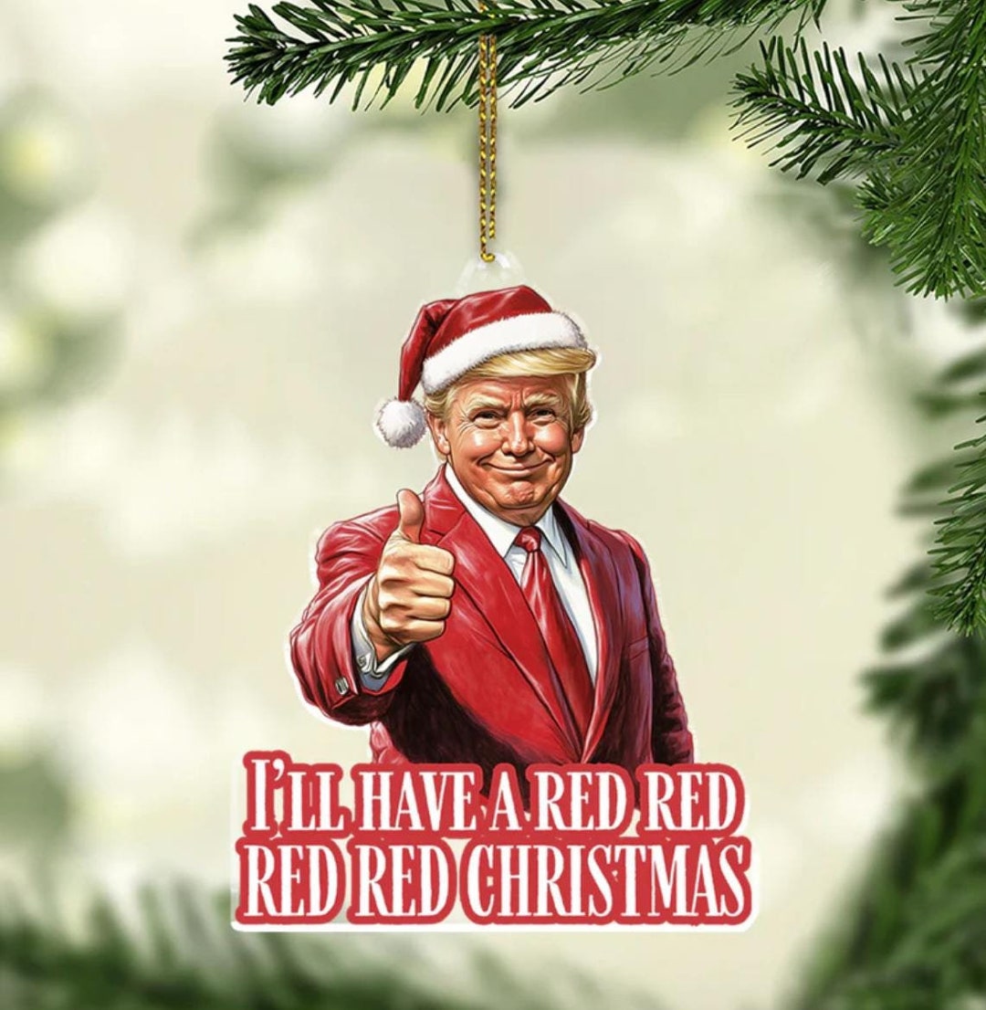 Trump Santa Hat Acrylic Ornament: Patriotic Christmas Decor - Etsy