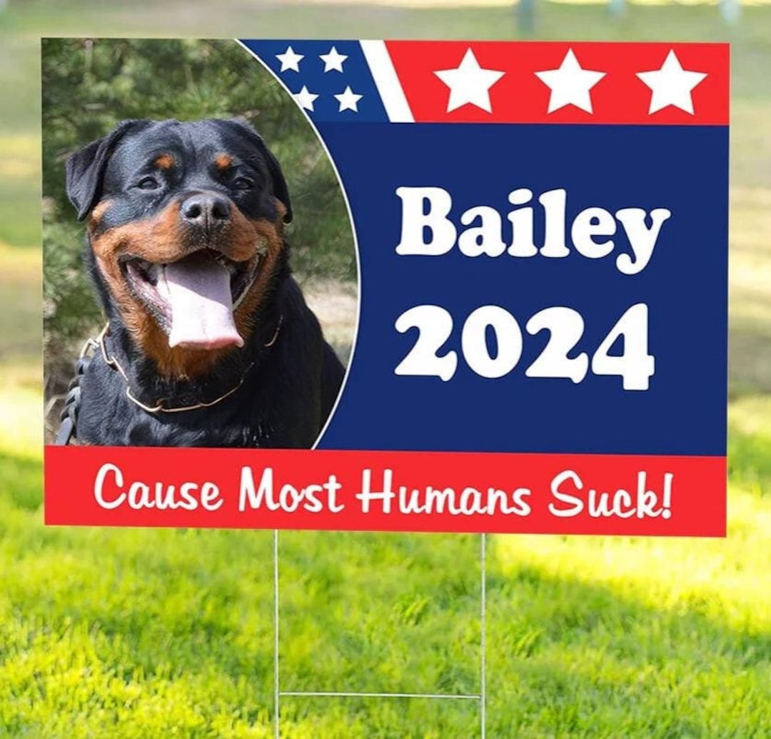 Custom Photo Dog and Flag of the America Yard Sign - Etsy