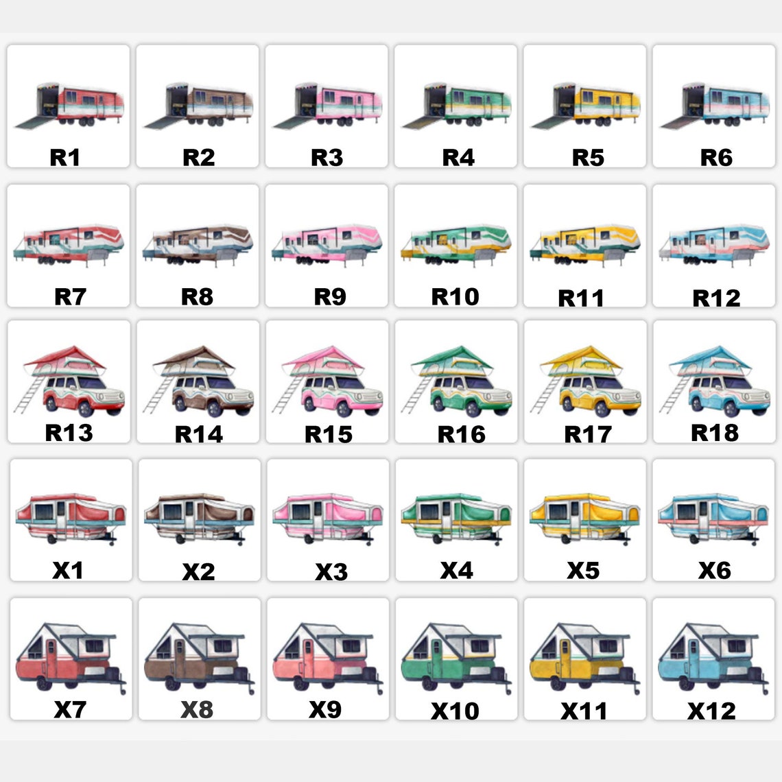 Camping Patio Rug Patio Mat Custom Clipart Camping RV Rug | Etsy