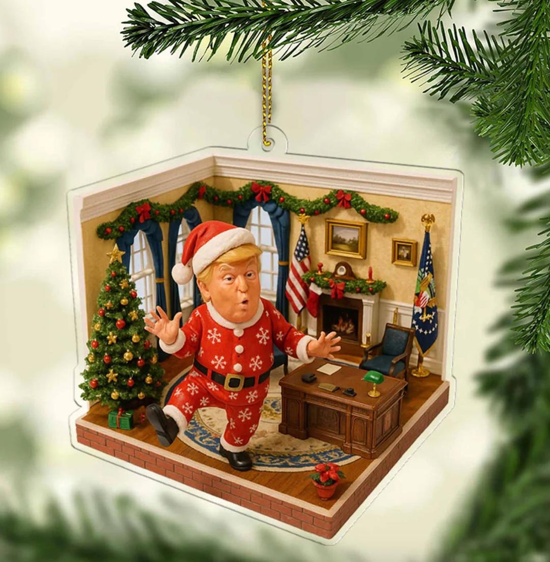 Trump Santa Acrylic Ornament, MAGA Christmas Tree Decor - Etsy