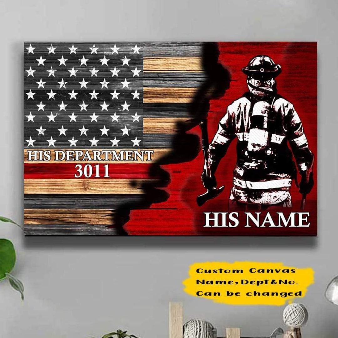 Half Thin Red Line Bunker Gear With Unit Number & Name, Personalized ...