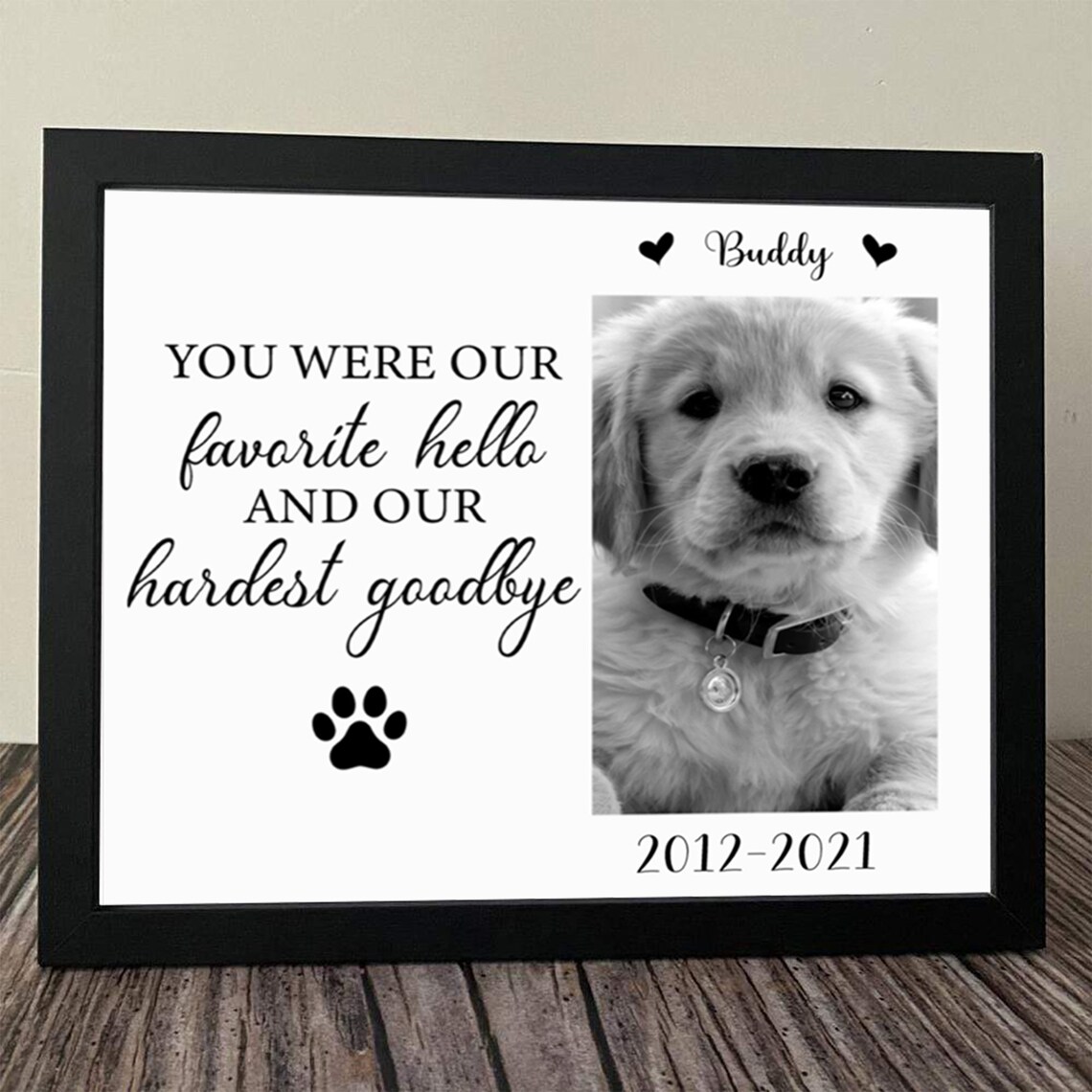Personalized Dog Memorial Picture Frame: Pet Loss Gift (8x10 Inch) - Etsy