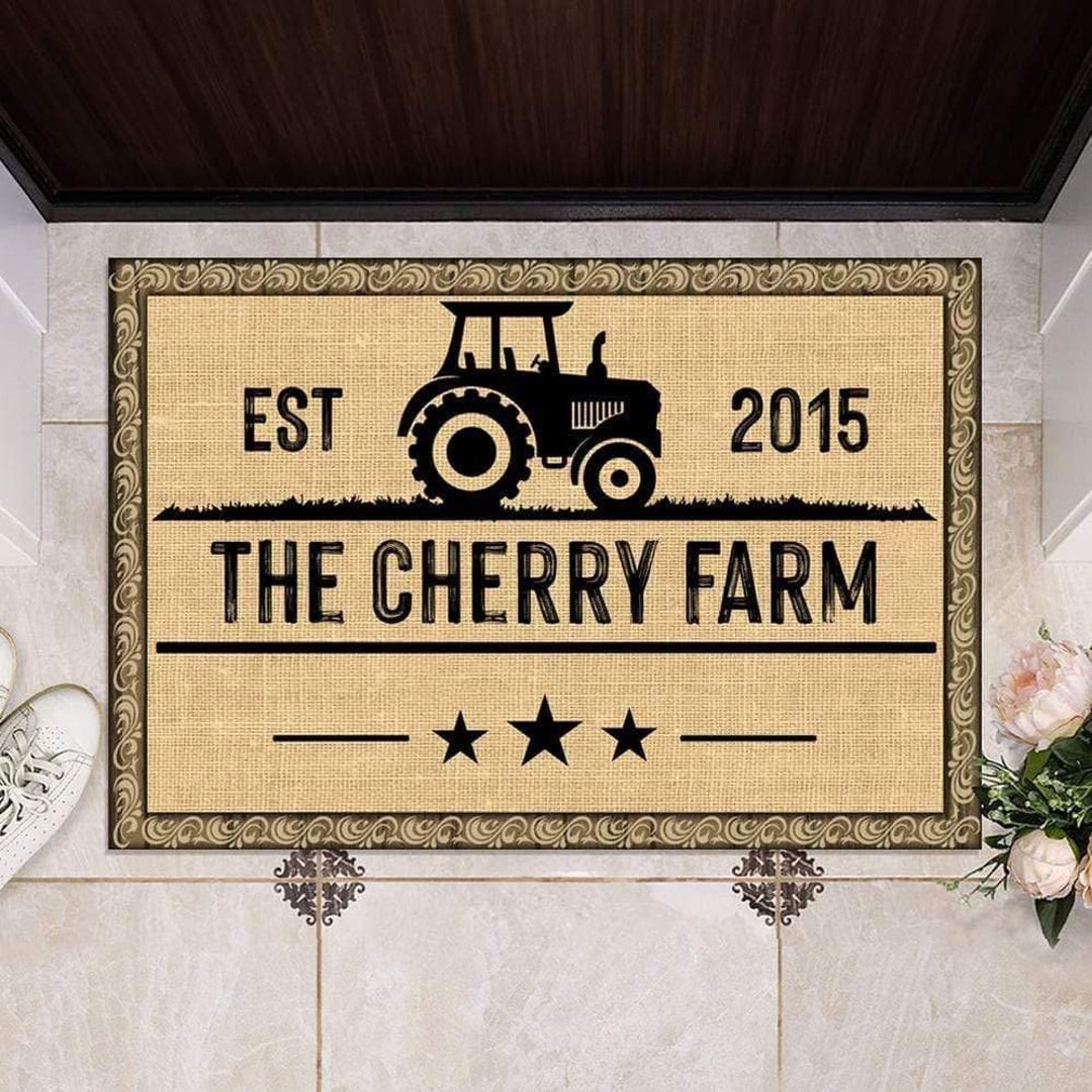 Custom Farm Logo Doormat: Rustic Country Decor - Etsy