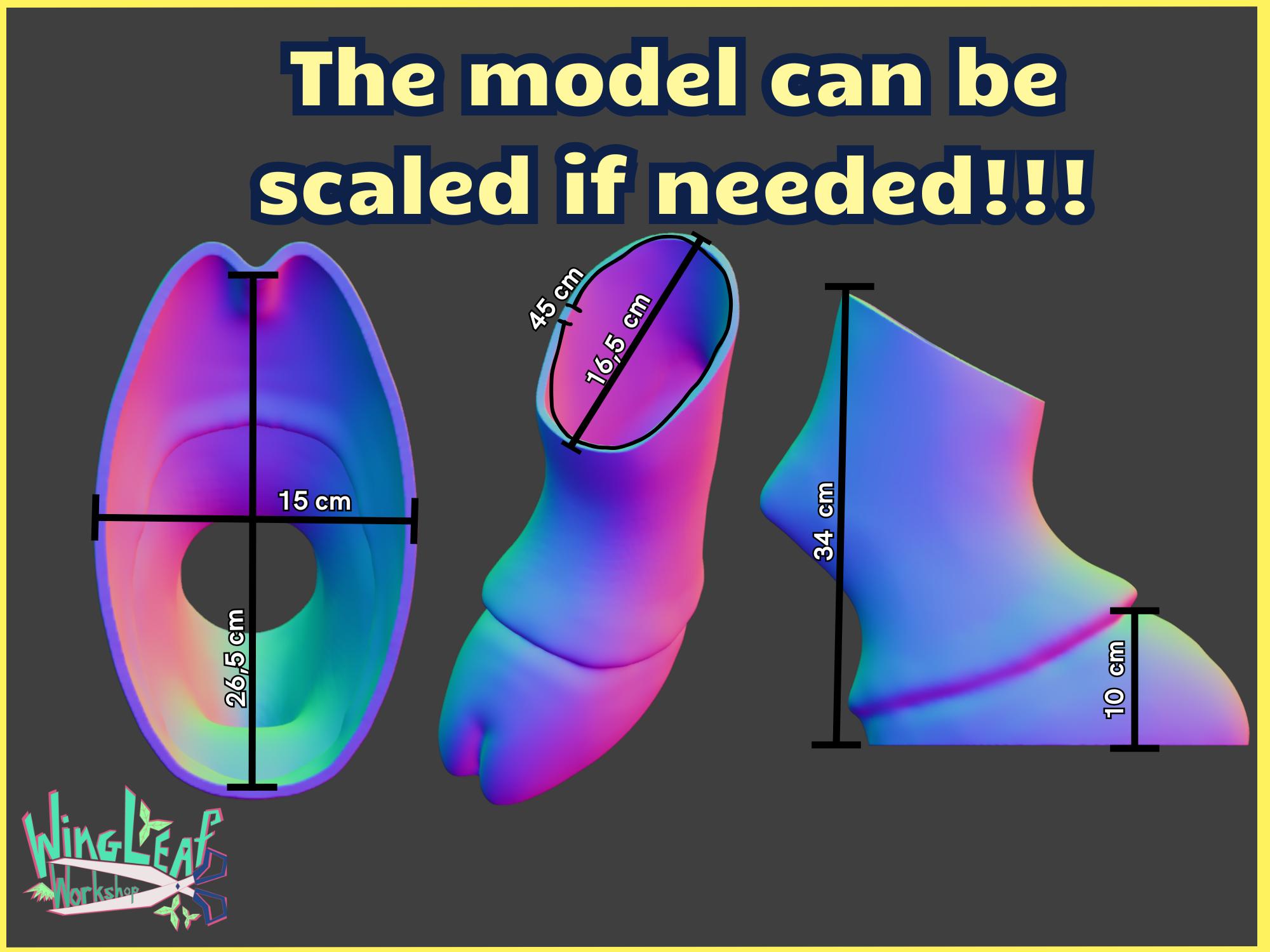 HOOVES Digitigrade Feetpaws Base - 3D Model STL, Blend, DIGITAL ...