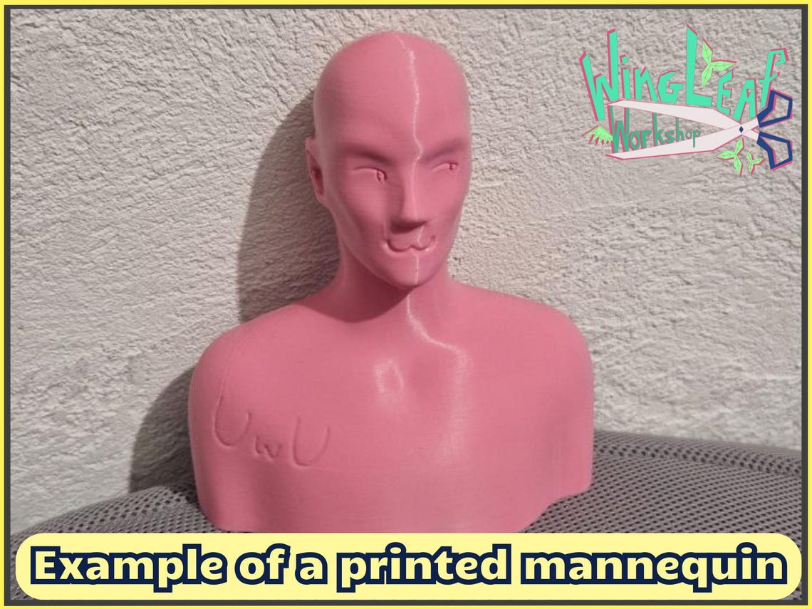3D Mannequin STL File for Self-printing Bust/torso for Fursuit Making ...