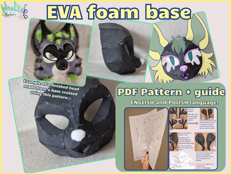 Fursuit Kemono Head Base PDF Pattern + Detailed Guide/instruction for ...