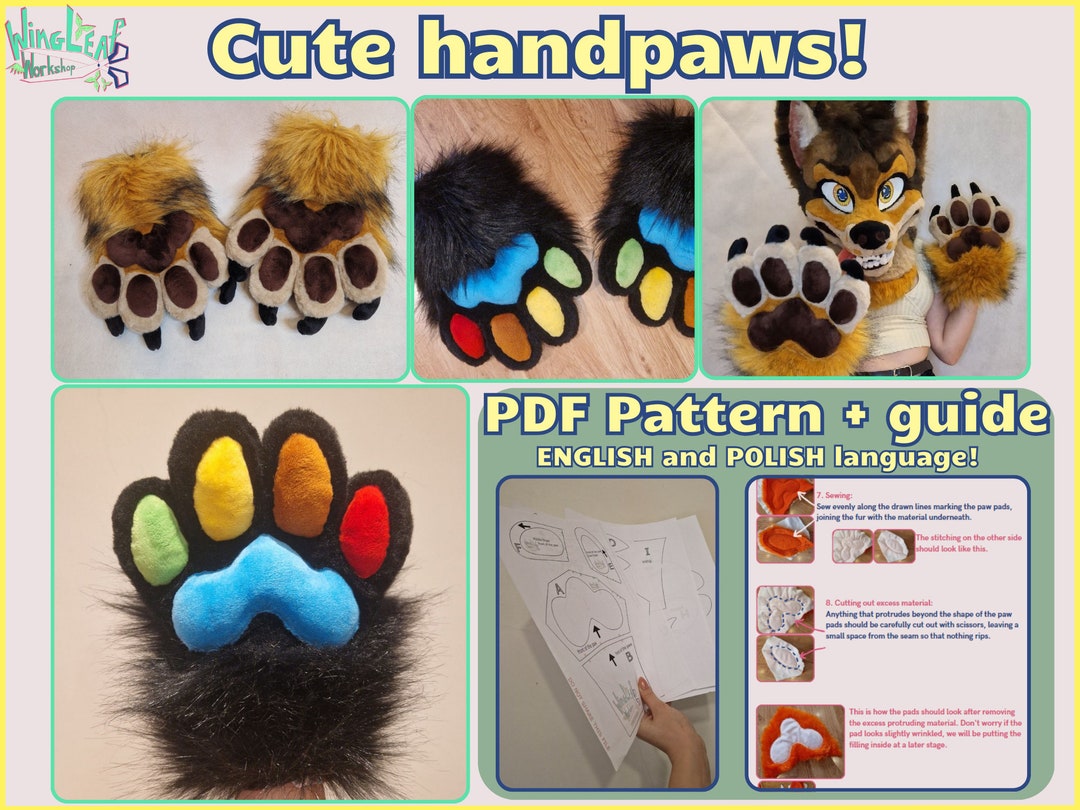 Cute Handpaws PDF Pattern Detailed Instructions/guide Available for ...