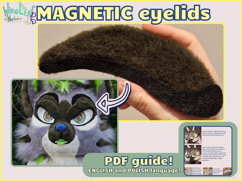 Magnetic Fursuit Eyelids – DIY Tutorial (PDF Guide) - Etsy
