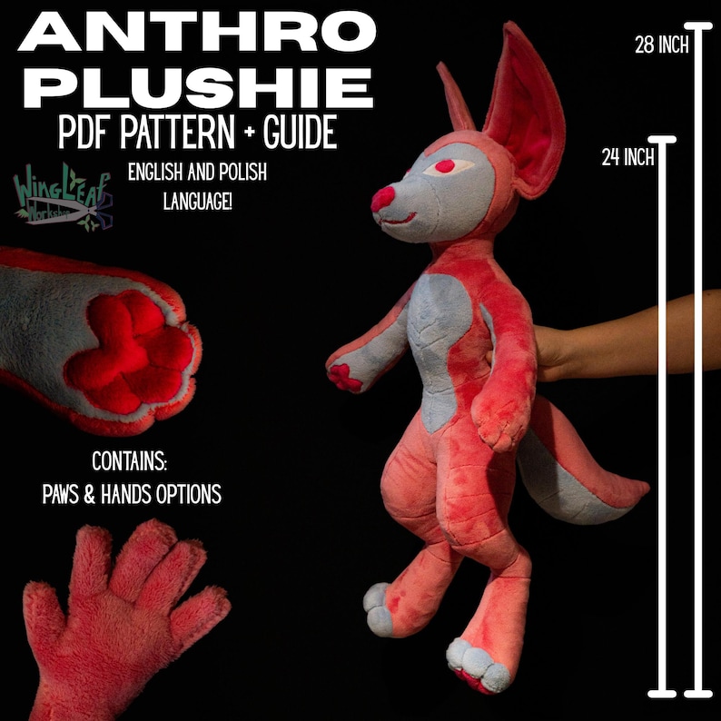Anthro Plushie - PDF Pattern + Guide (digital Download) | Canine / Wolf ...