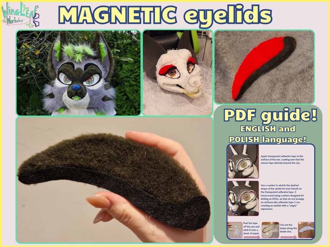 Magnetic Fursuit Eyelids PDF Guide, Detailed Instructions, Tutorial ...