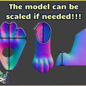Digitigrade Feetpaws Base - 3D Model STL, DIGITAL DOWNLOAD | Dog ...