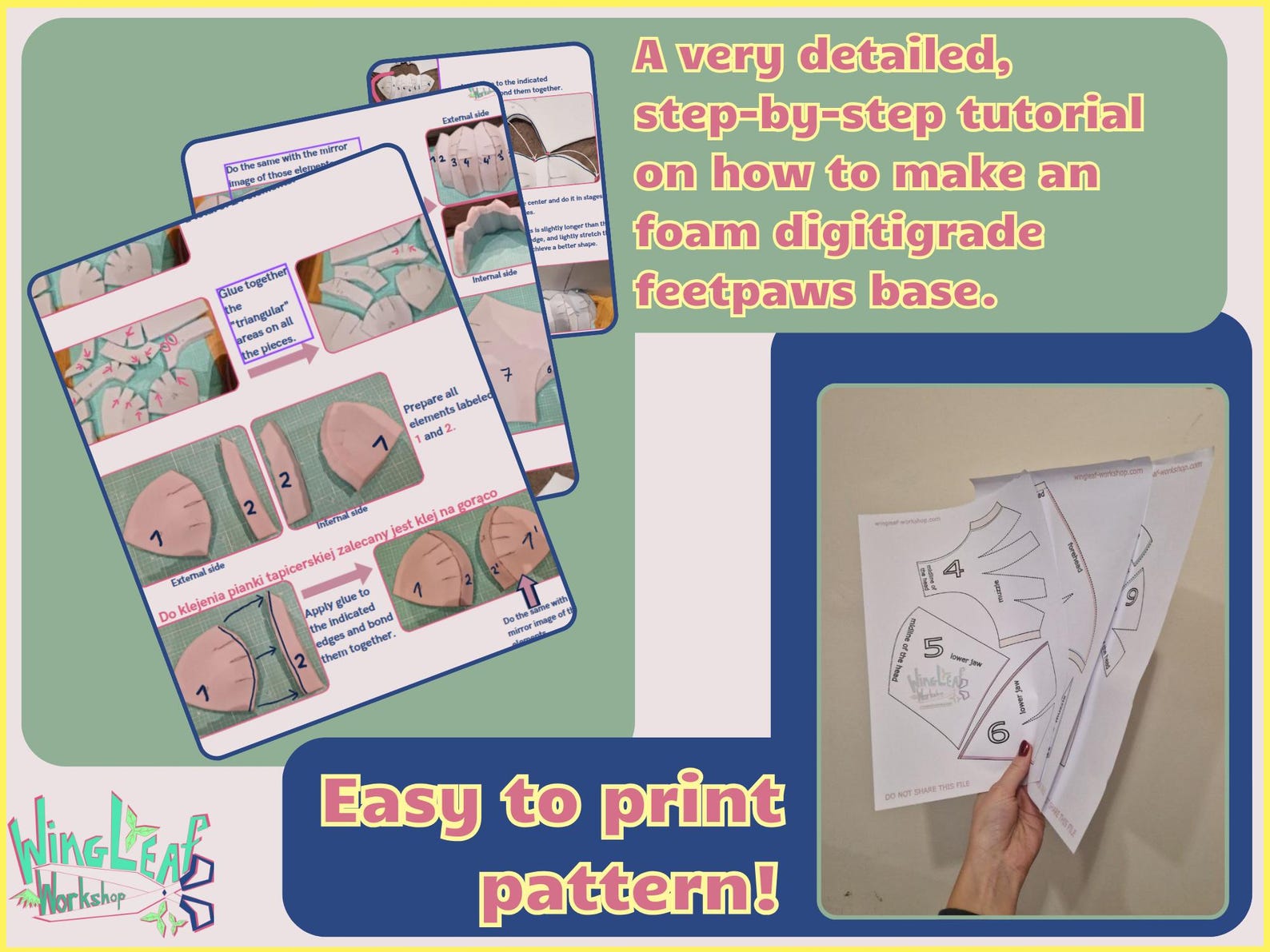 Digitigrade Fursuit Feetpaws Base PDF Pattern + Detailed Guide | Cute ...