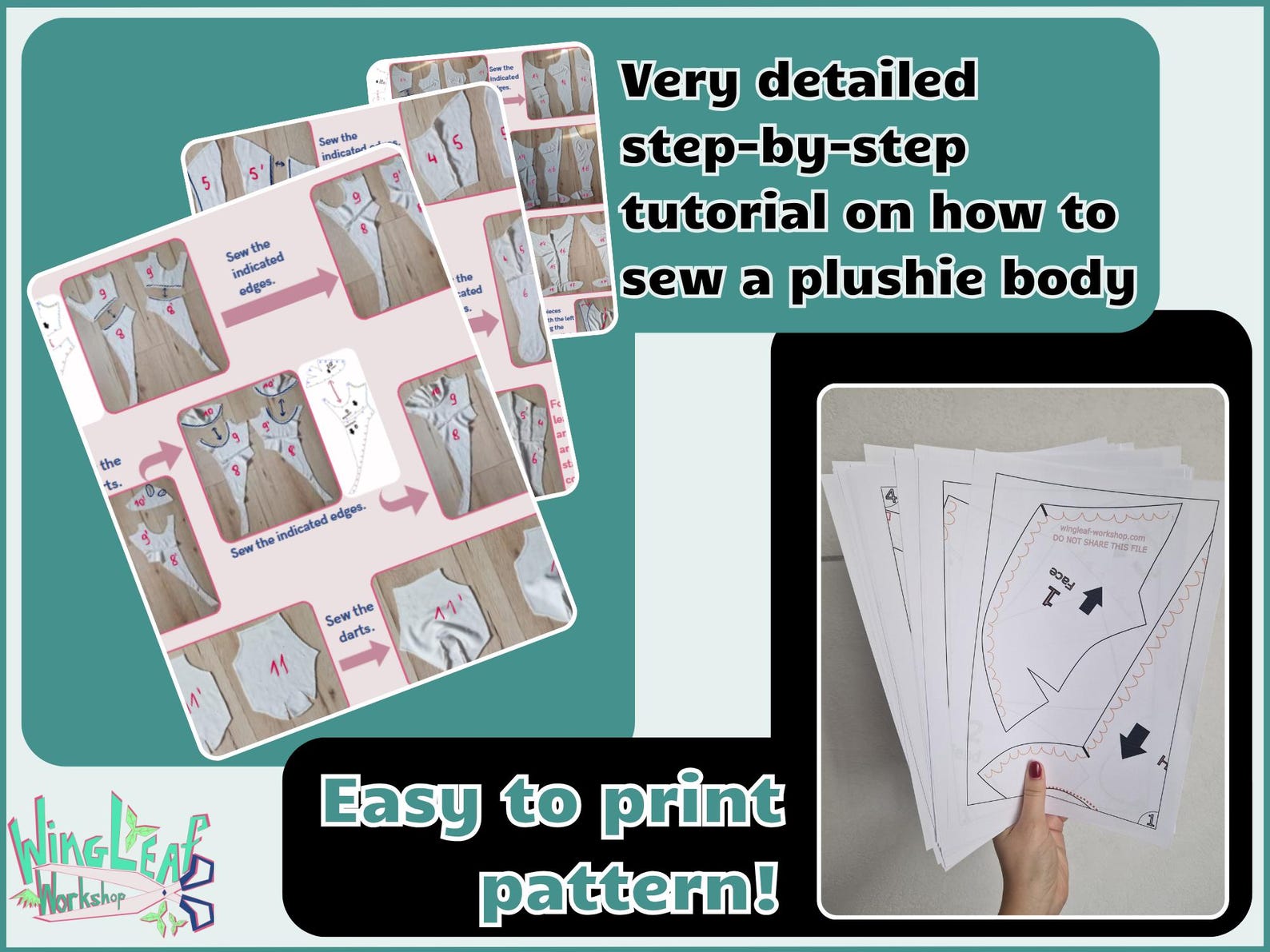 New Plush HUMAN SIZE Doll Body PDF Pattern + Detailed Instructions ...
