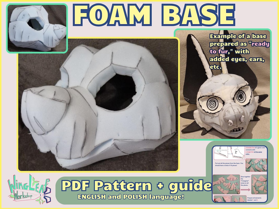Fursuit Toony Head Base PDF Pattern + Detailed Guide/instruction for Creating Your Own Cute ...