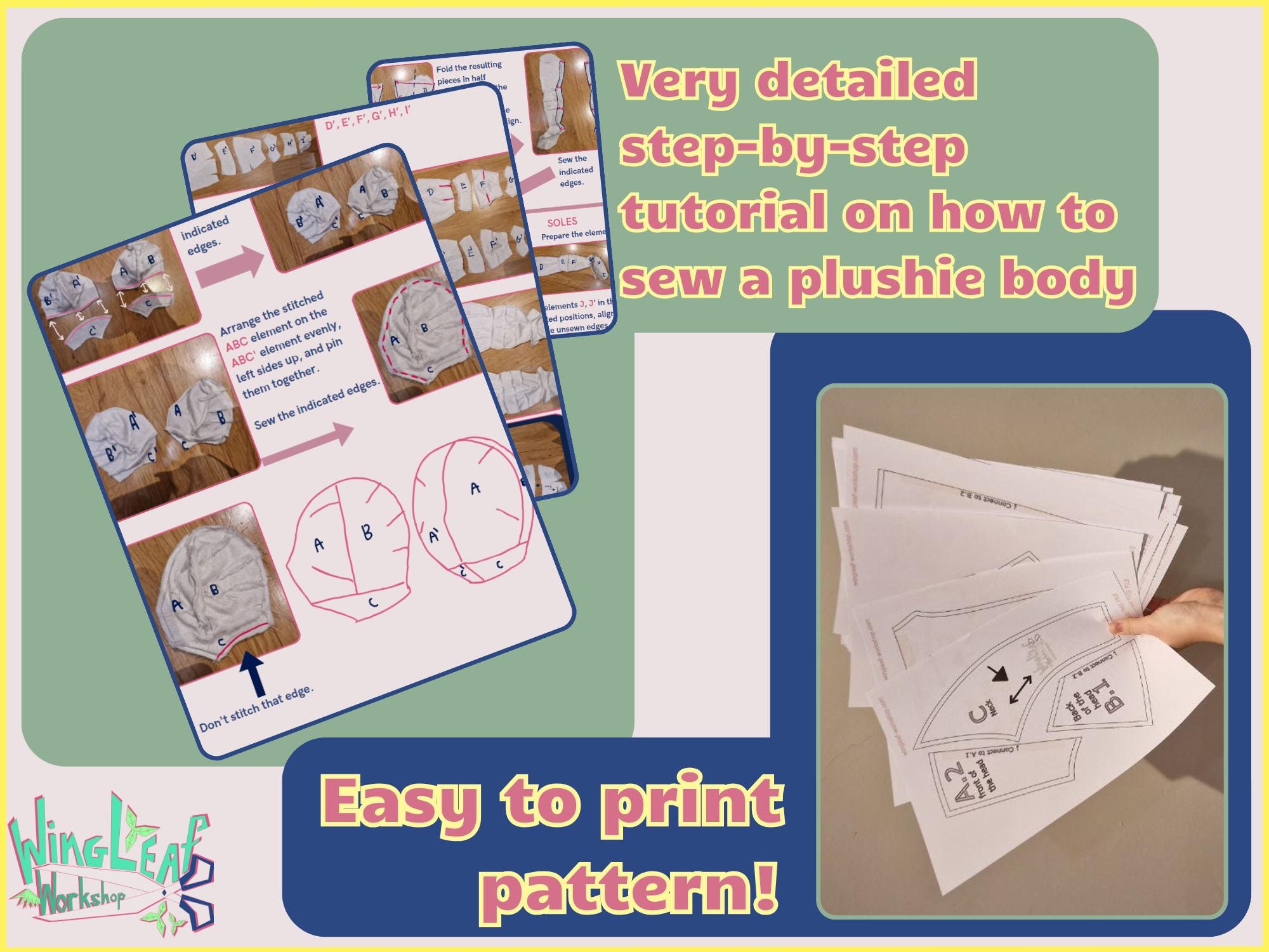 Plush Male HUMAN SIZE Doll Body PDF Pattern + Detailed Instructions ...