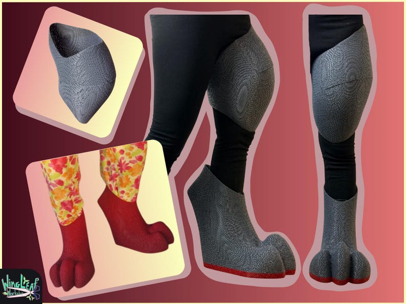 Ultra Slim Digitigrade Three Toes Fursuit Legs Base – Feetpaws + Knees ...