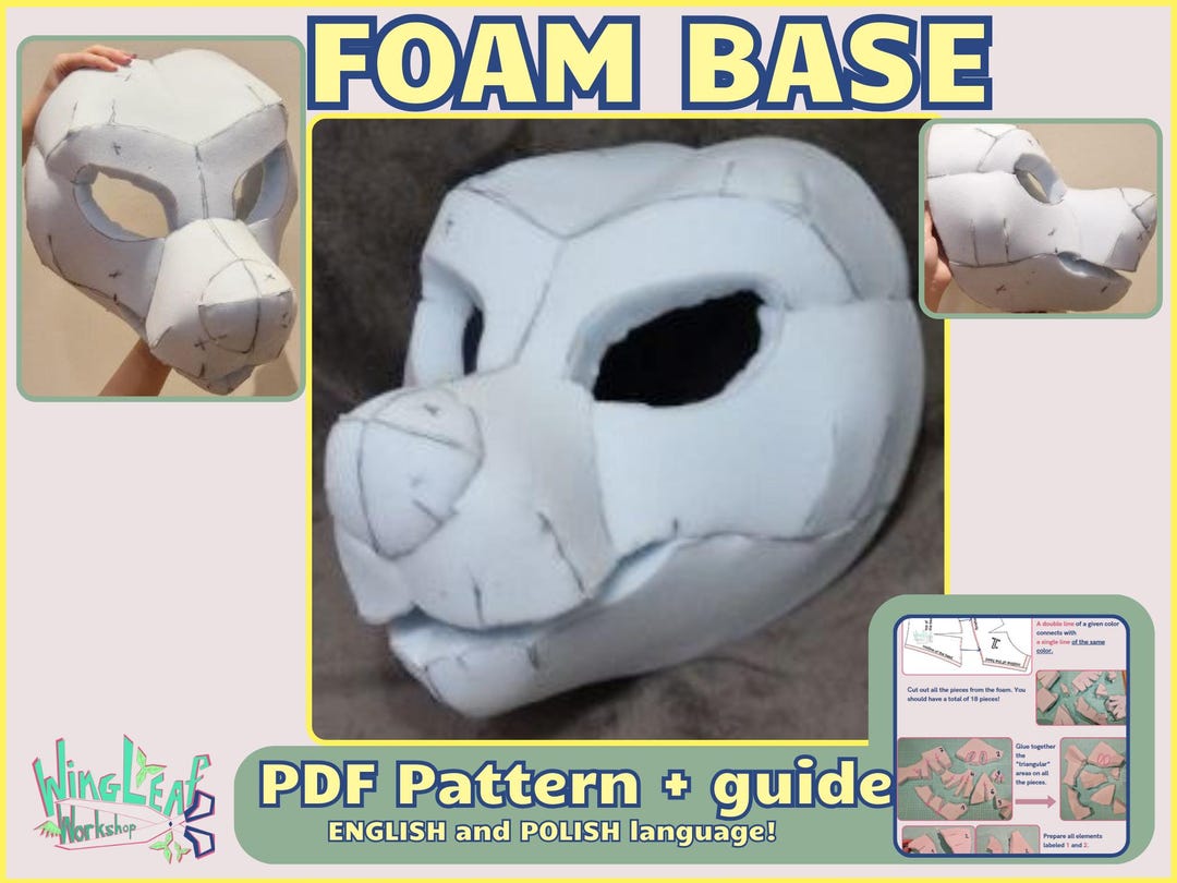 FOX Fursuit Toony Head Base PDF Pattern + Detailed Guide/instruction ...