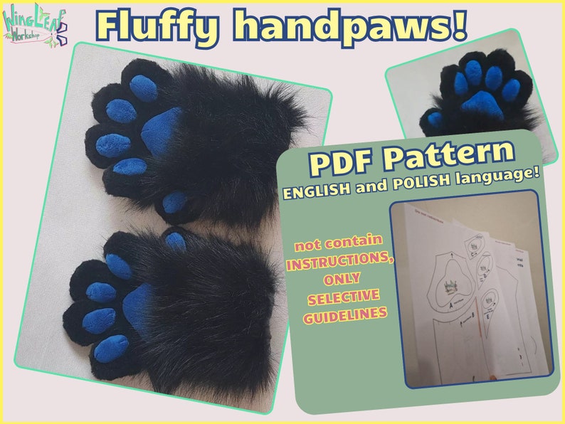 5-fingered Paws Fluffy Handpaws PDF Pattern - Available for Digital ...