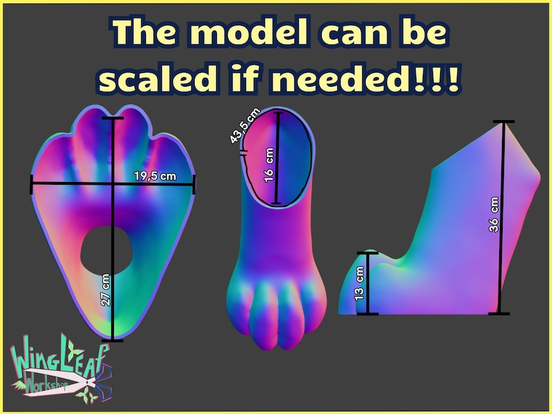 Digitigrade Legs Base - 3D Model STL Feetpaws + Knees, DIGITAL DOWNLOAD ...