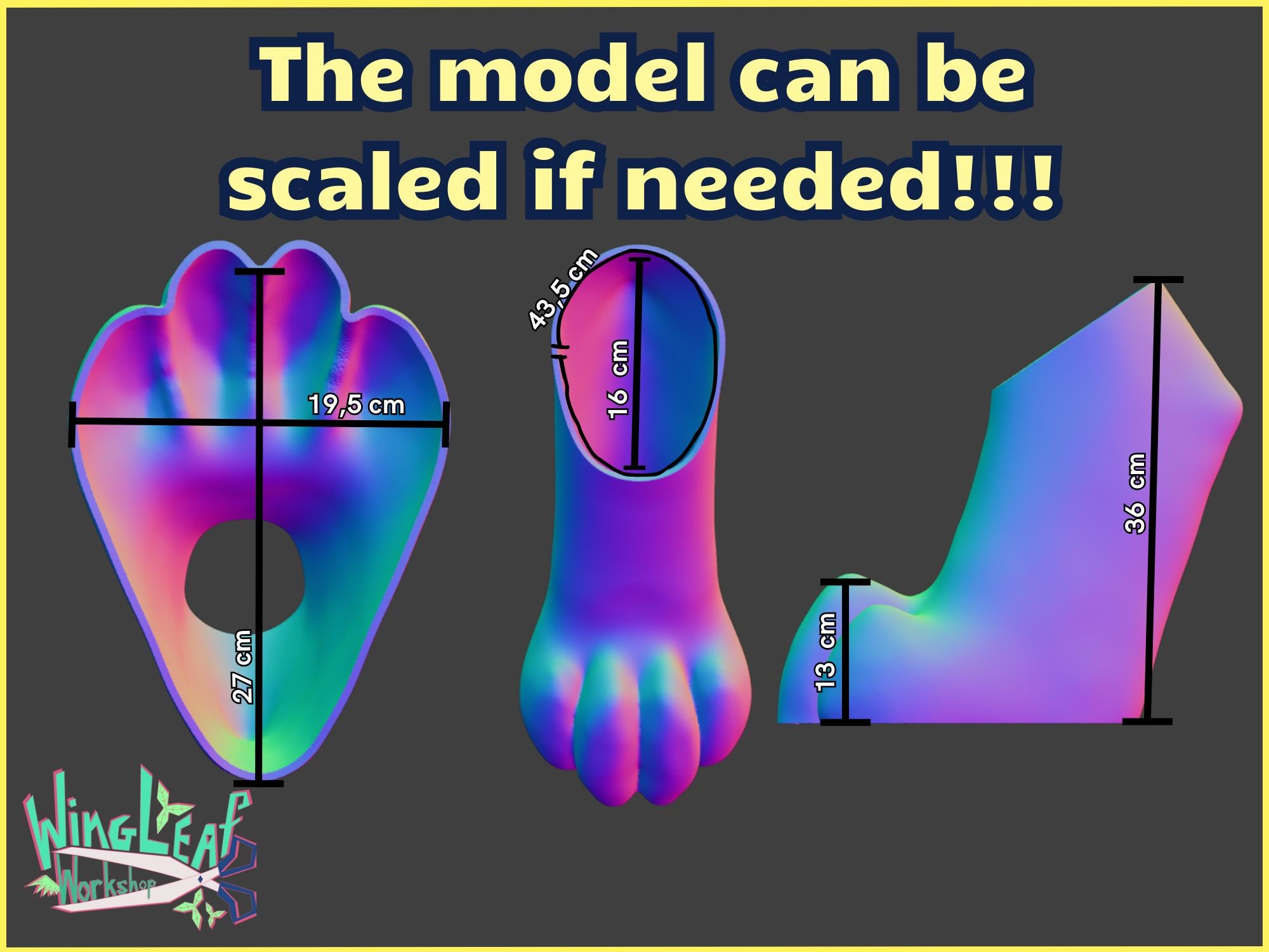 Digitigrade Legs Base - 3D Model STL Feetpaws + Knees, DIGITAL DOWNLOAD ...
