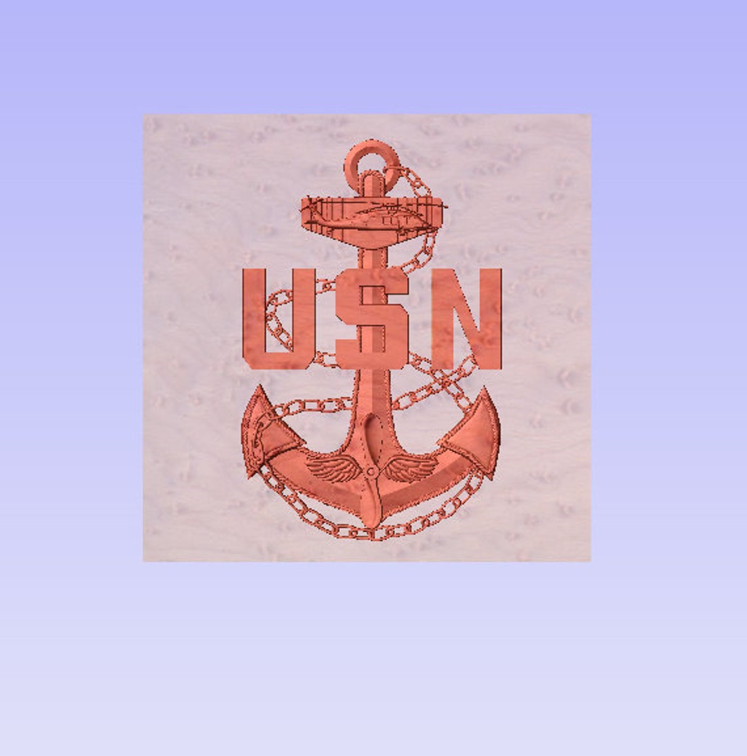 US Navy Chief Anchor With MH-60 and AD Mech Insignia Model - Etsy