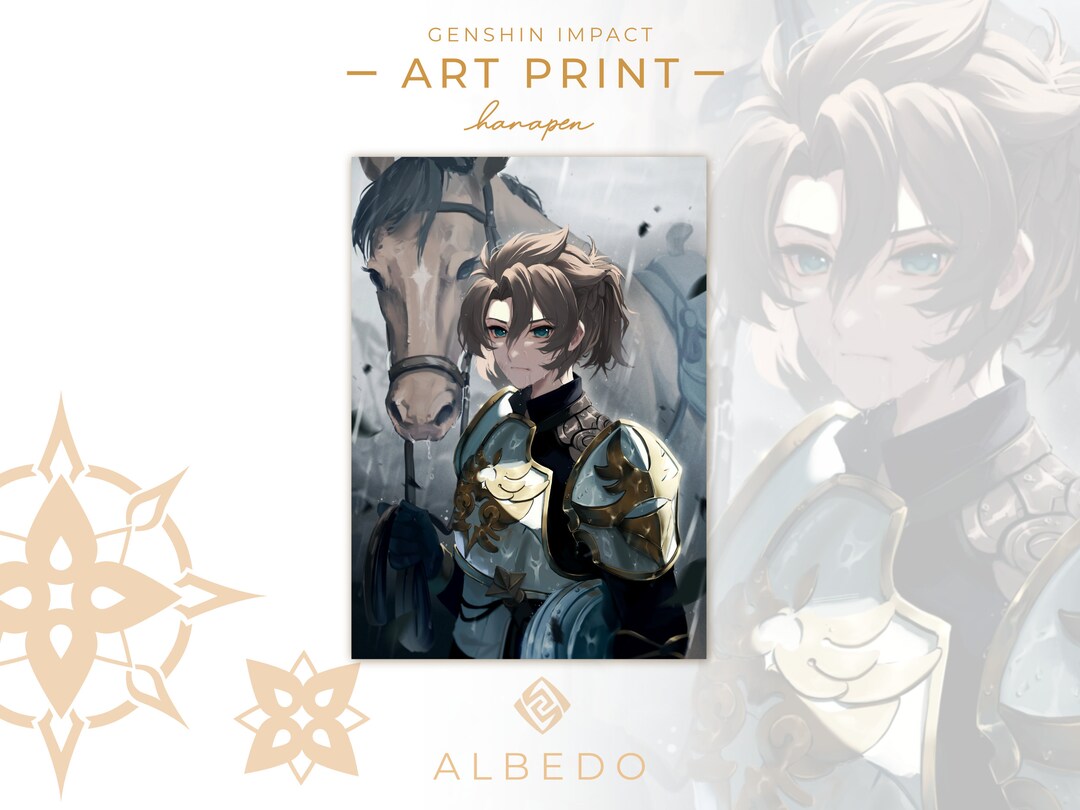 Genshin Impact Albedo Knight of Favonius Art Print - Etsy