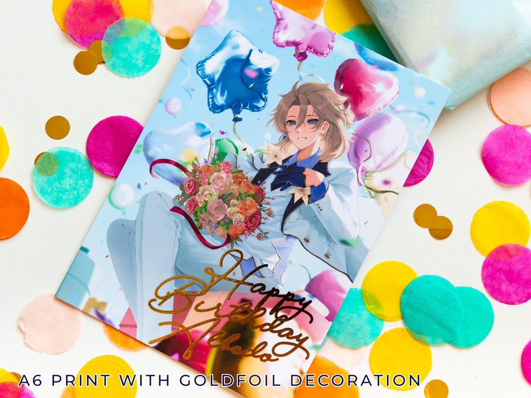 Genshin Impact Albedo 2023 Birthday Gold Art Print DIN A6 - Etsy