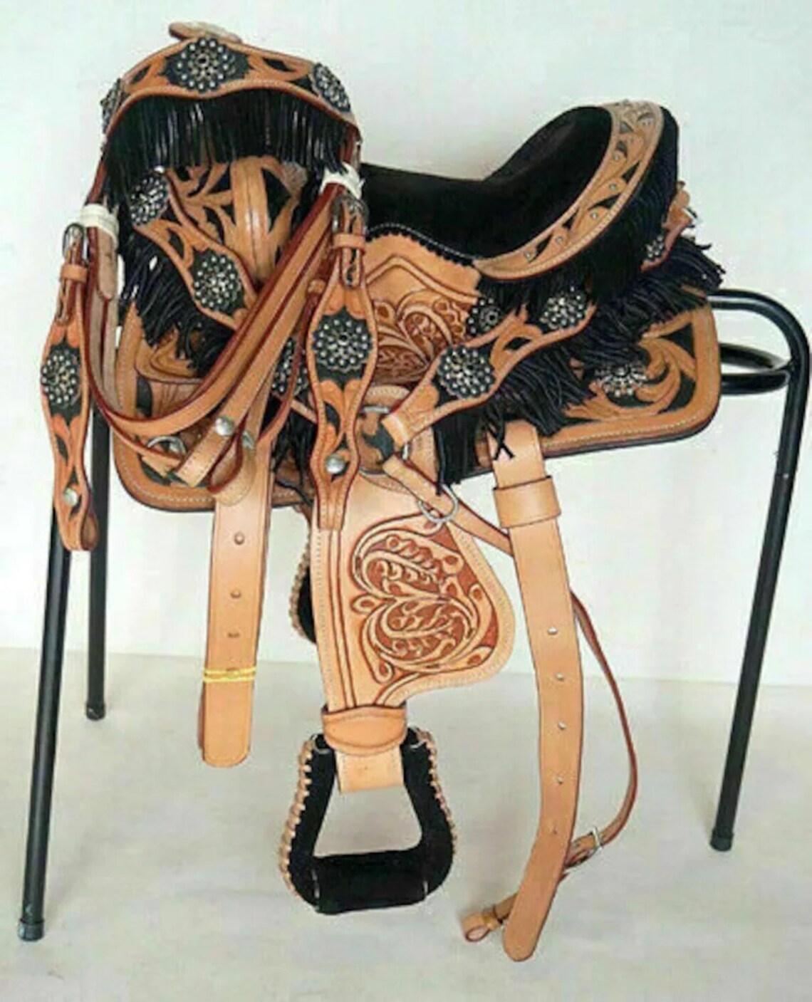 Kids Western Horse Barrel Saddle Premium Leather Western Horse Saddle ...