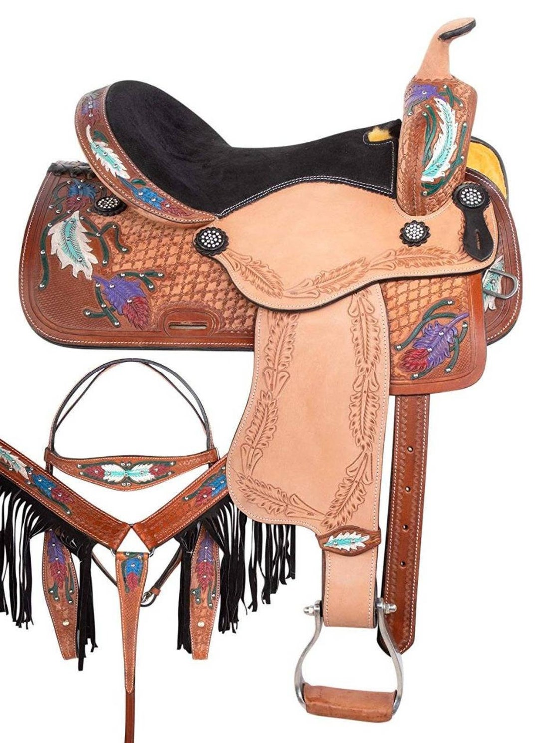Wings Barrel Racing Sattel Set Western ShowLeder Pferd Tack Set - Etsy.de
