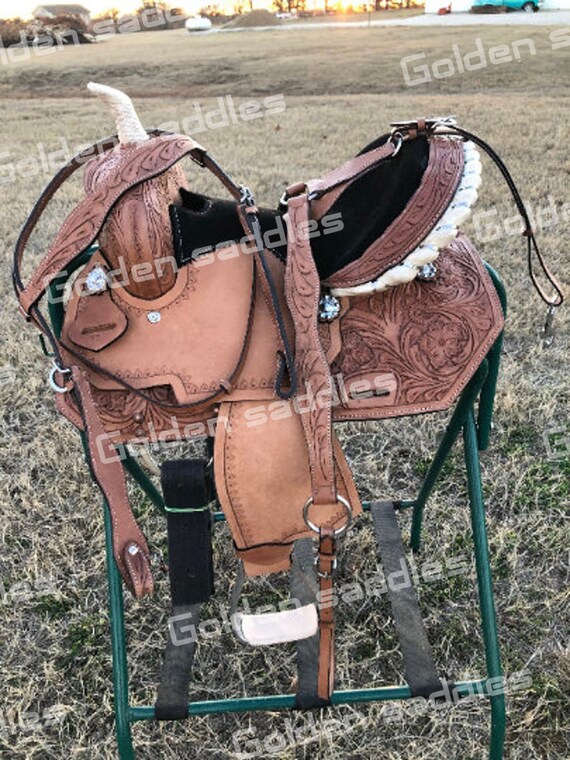 Kids Western Horse Barrel Saddle Horse Floral Tooled Leather - Etsy Canada