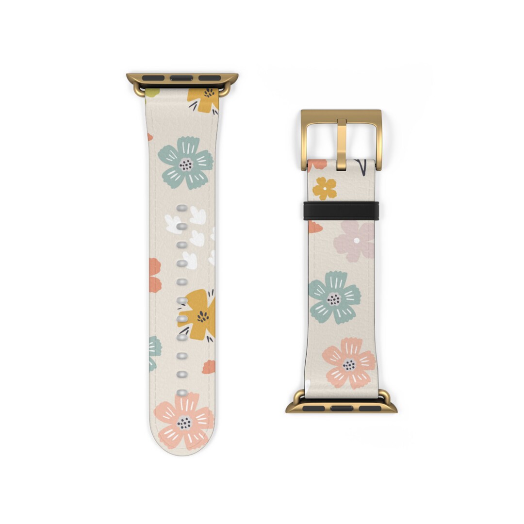 Floral Print Apple Watch Band 38mm 40mm 42mm 44mm Apple Iwatch Band ...