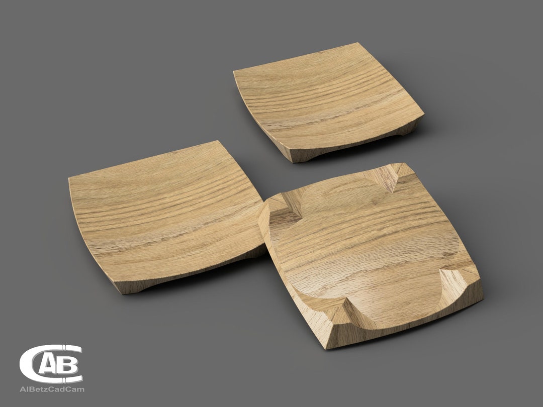 Elegant Wooden Bowl – Rectangular Design – Unique 3D Model for CNC & 3D ...