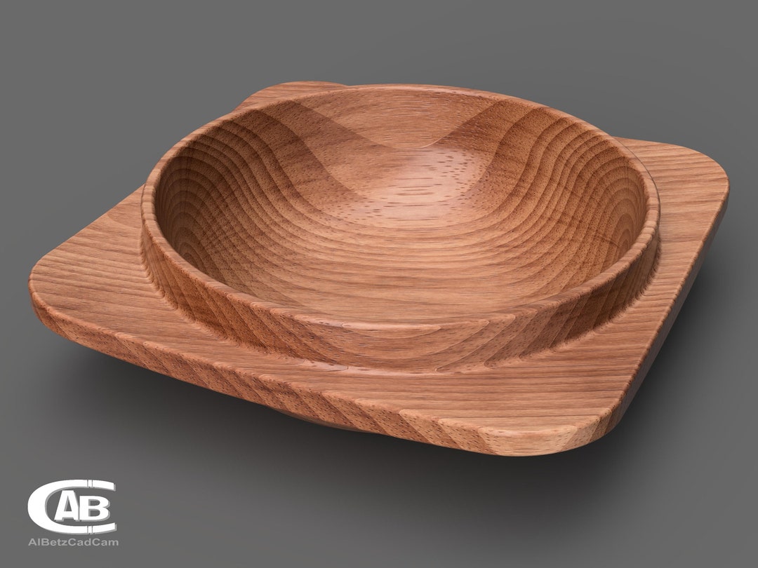 Elegant Wooden Bowl – Rectangular Design – Unique 3D Model for CNC & 3D ...