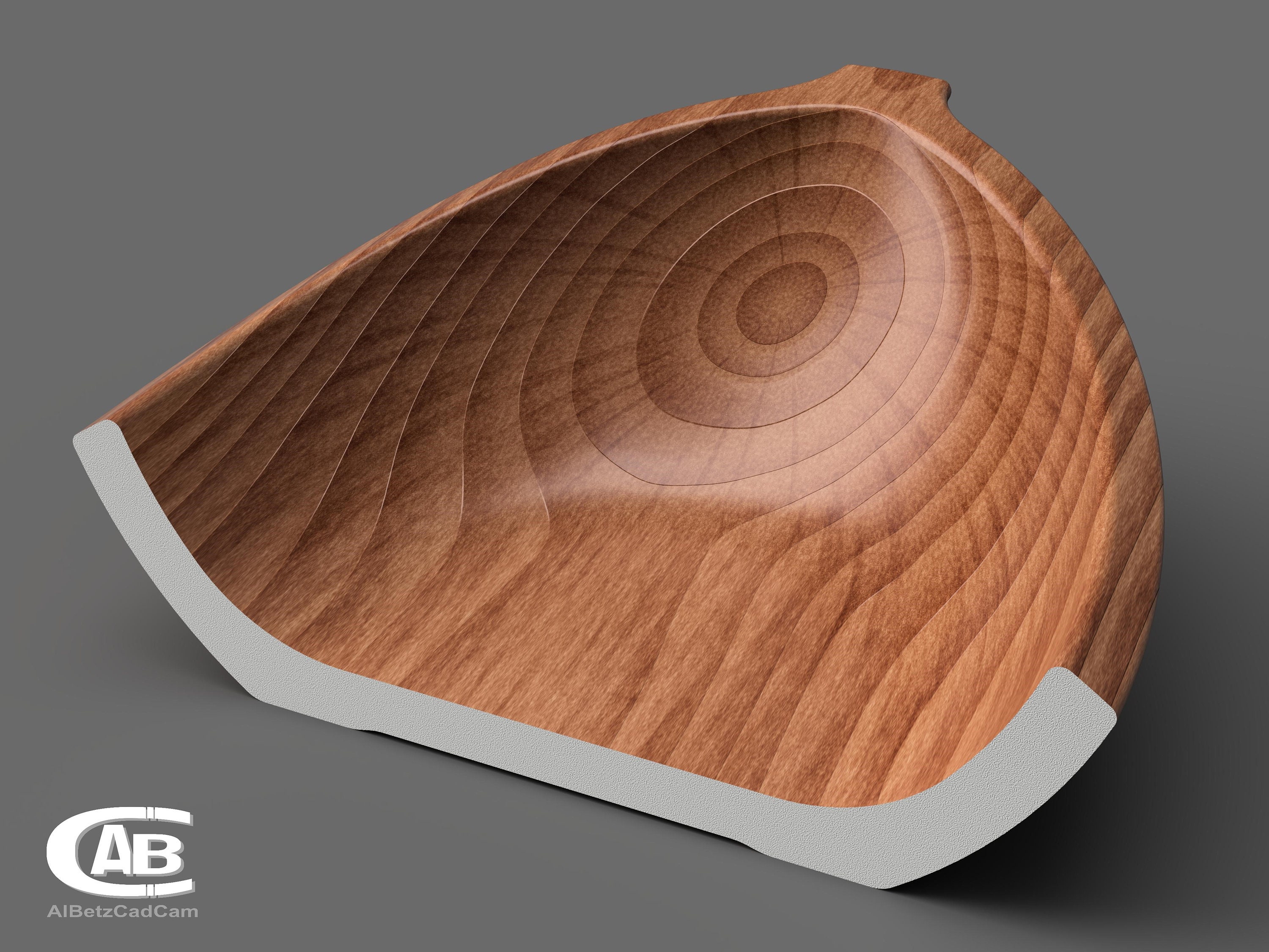 Oval Wooden Bowl – 3D Model for CNC & 3D Printing – Modern Design ...