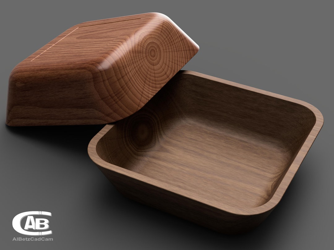 Elegant Wooden Bowl – Rectangular Design – Unique 3D Model for CNC & 3D ...